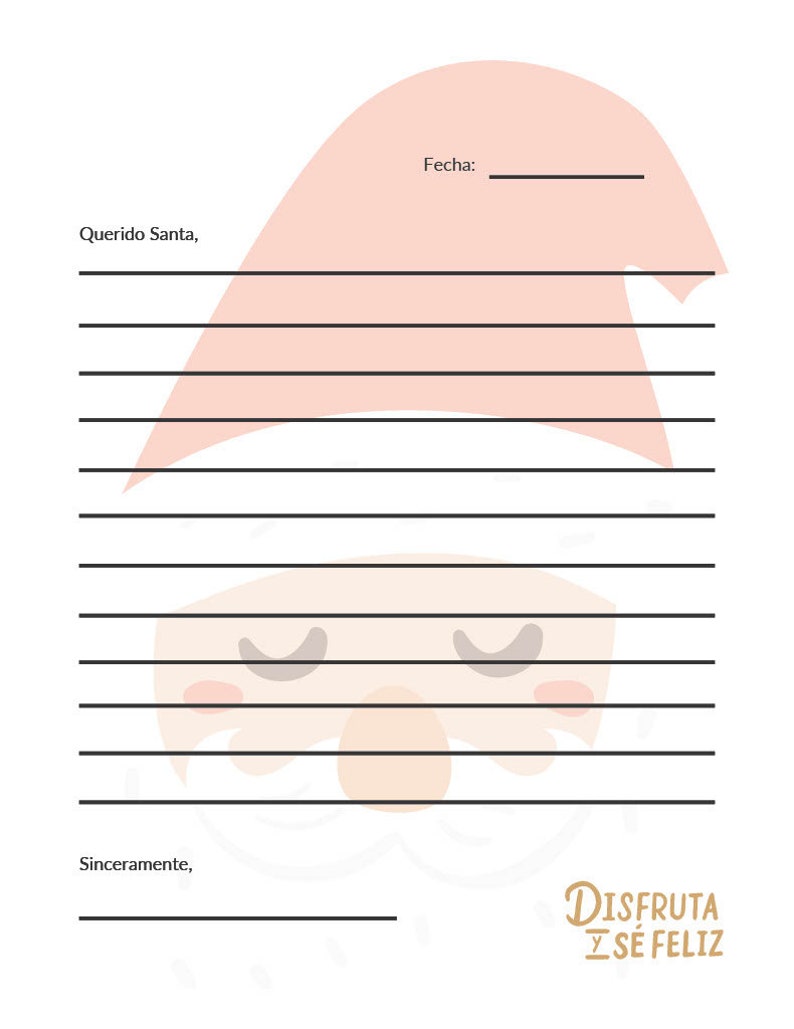 10 Printable Spanish Santa Letters for Kids - Etsy