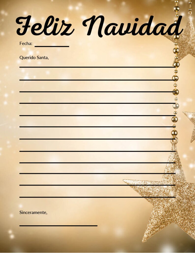 10 Printable Spanish Santa Letters for Kids - Etsy