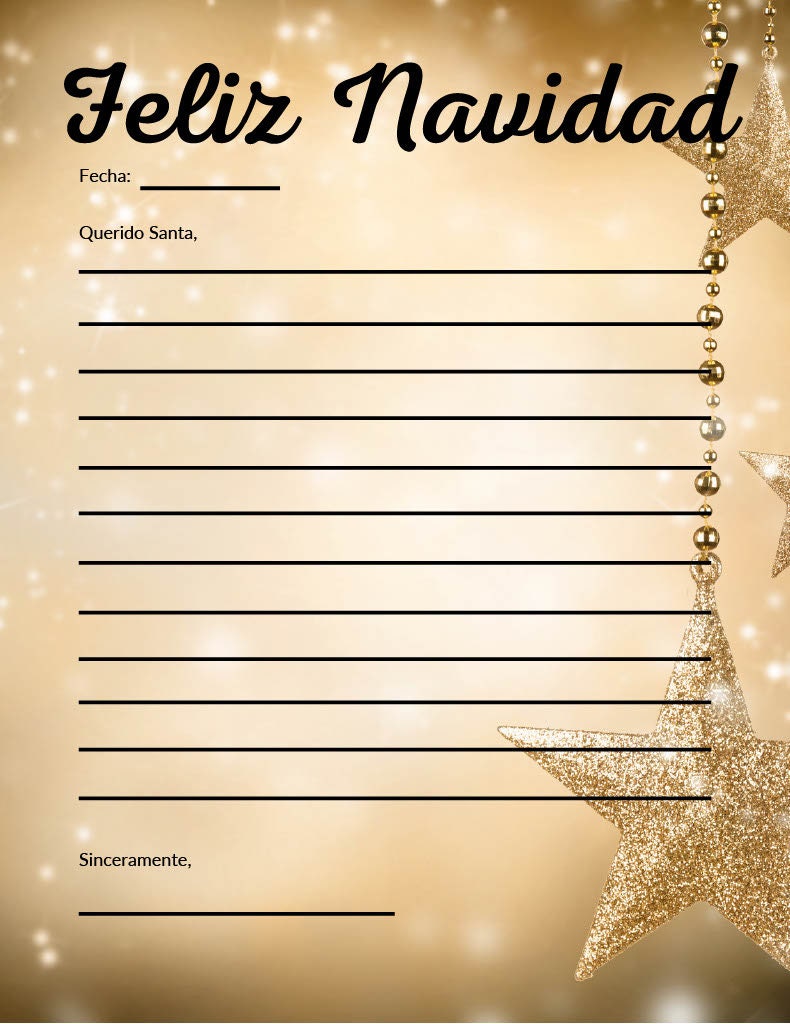 10 Printable Spanish Santa Letters for Kids - Etsy