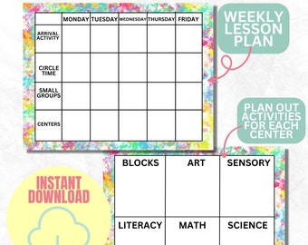 Weekly Lesson Plan Template Teacher Lesson Planner - Etsy