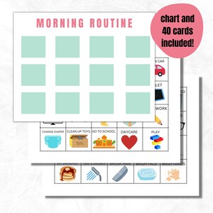 Daily Visual Routine Chart With Cards Morning Afternoon - Etsy
