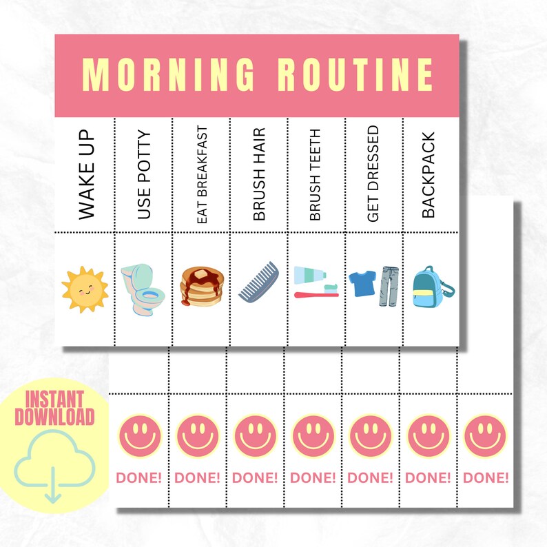 Toddler Routine Bedtime Routine Chart Visual Schedule - Etsy