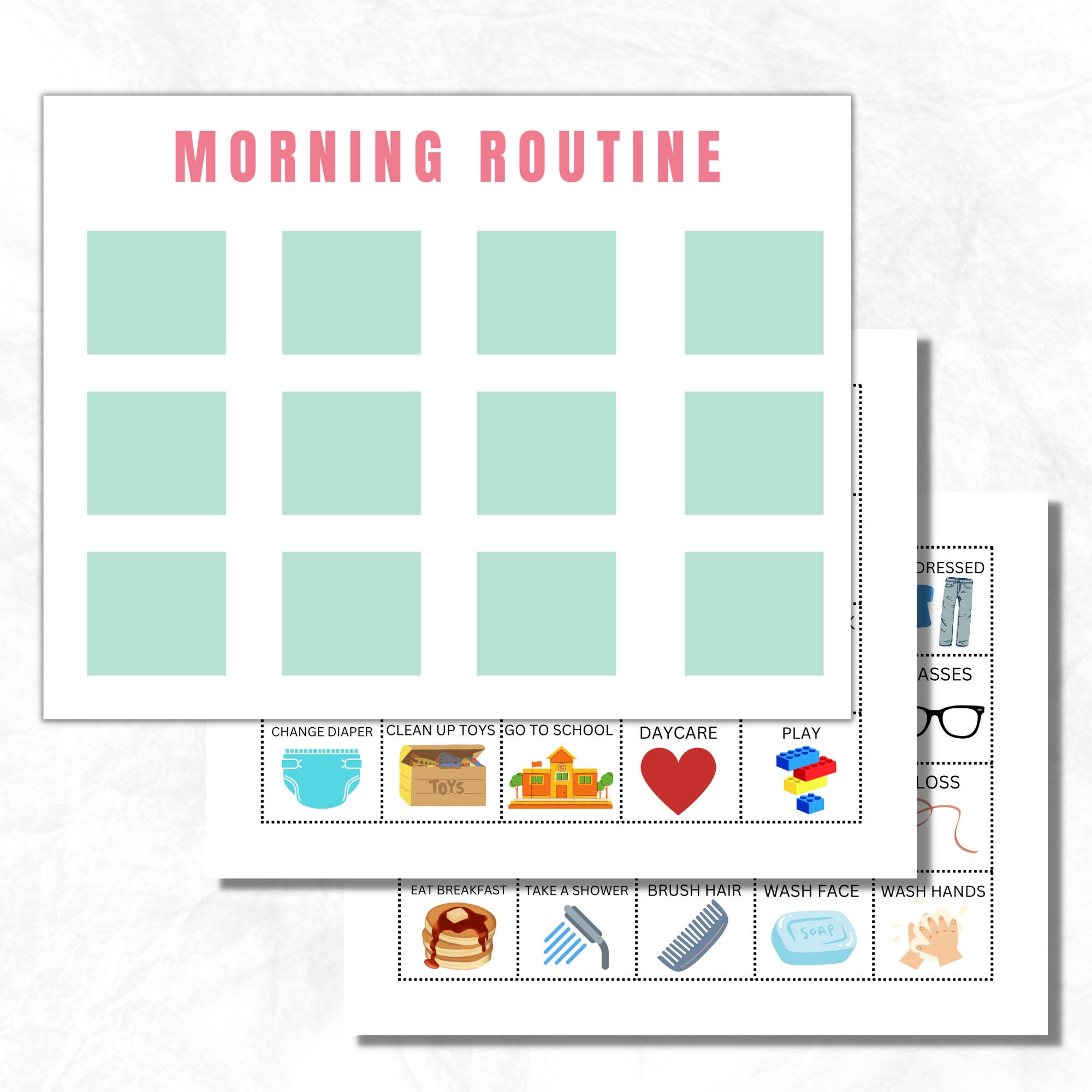 Daily Visual Routine Chart With Cards Morning Afternoon - Etsy