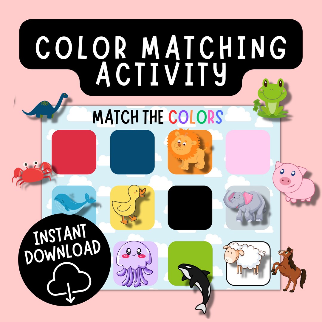 Color Matching Game Car Game Printable Toddler Preschool - Etsy UK