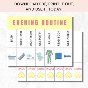 Toddler Routine Bedtime Routine Chart Visual Schedule - Etsy