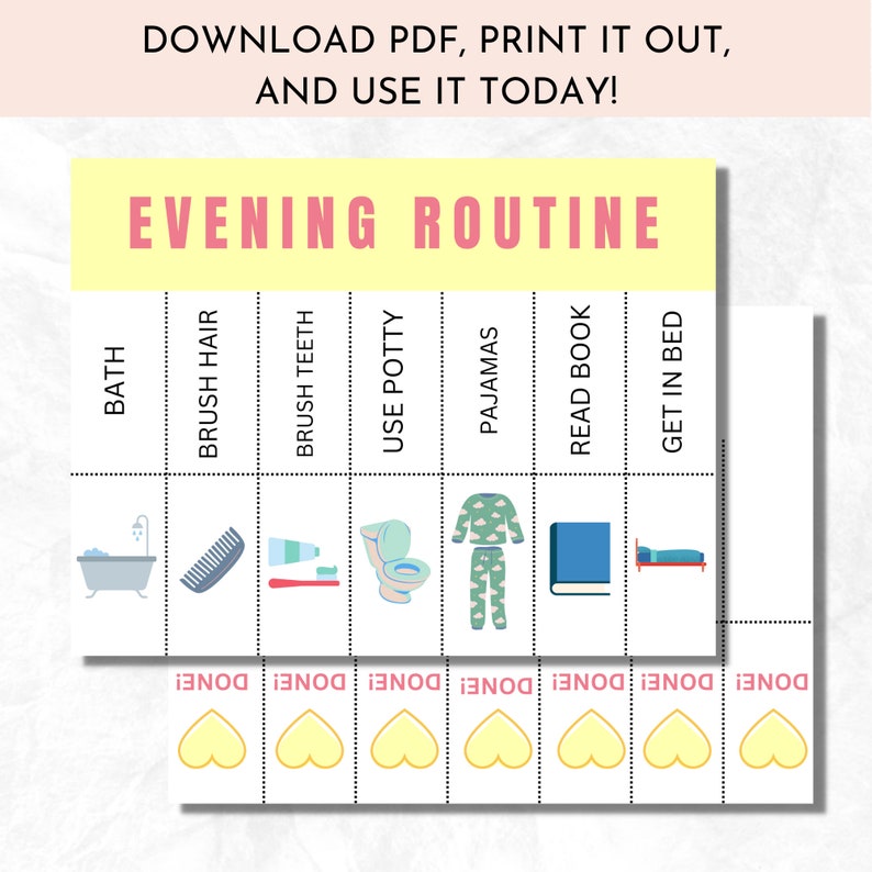 Toddler Routine Bedtime Routine Chart Visual Schedule - Etsy Toddler Routine Bedtime Routine Chart Visual Schedule - Etsy