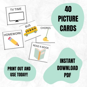 Daily Visual Routine Chart With Cards Morning Afternoon - Etsy