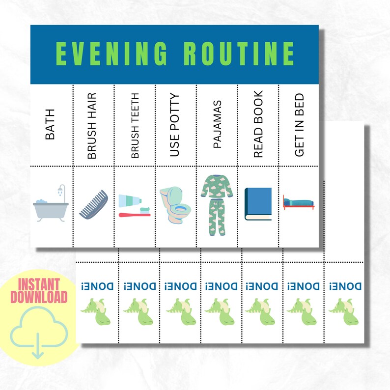Toddler Routine Bedtime Routine Chart Visual Schedule - Etsy