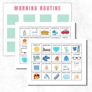 Daily Visual Routine Chart With Cards Morning Afternoon - Etsy
