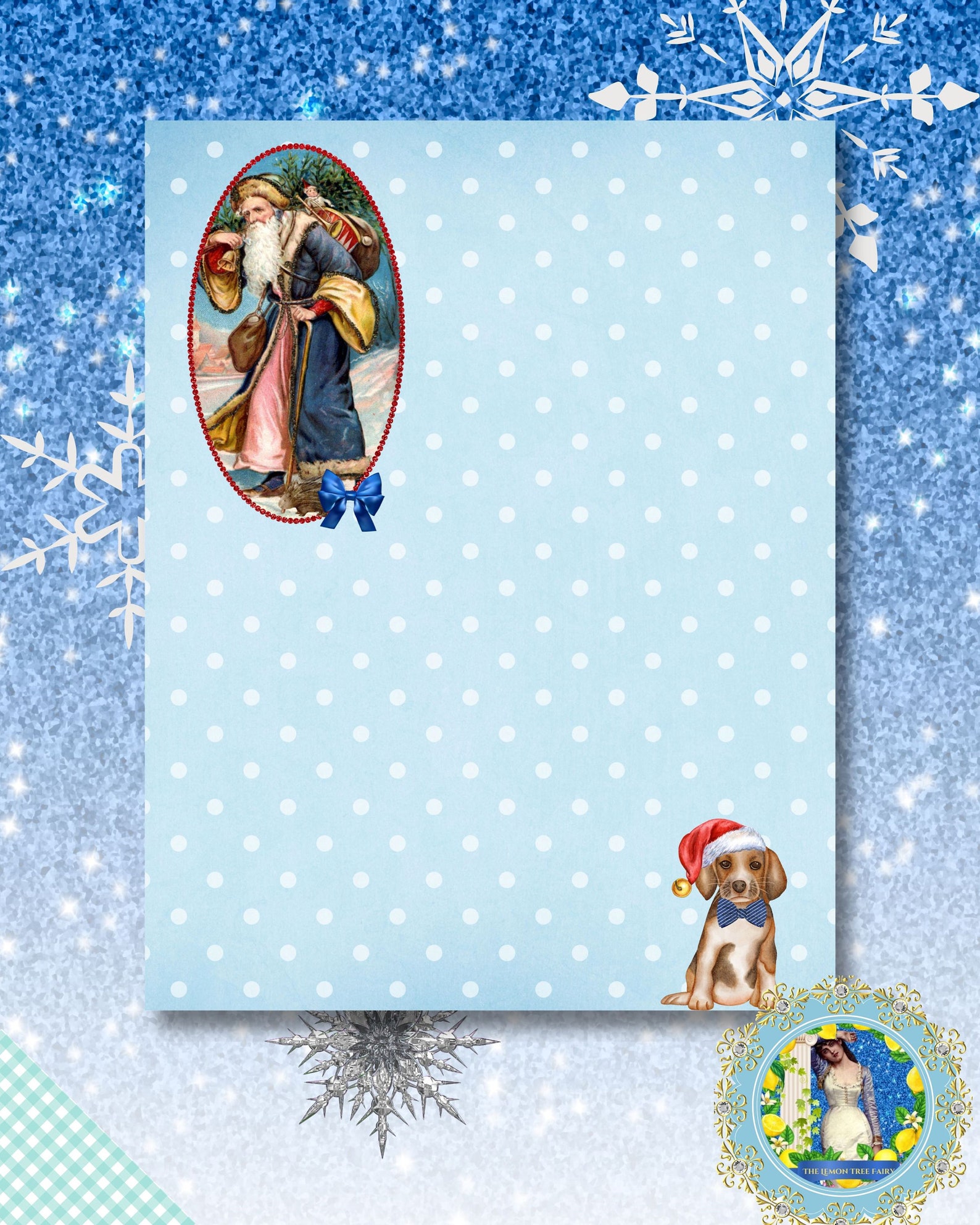 LETTER TO SANTA, Printable Dear Santa Letter Paper, Vintage Digital ...