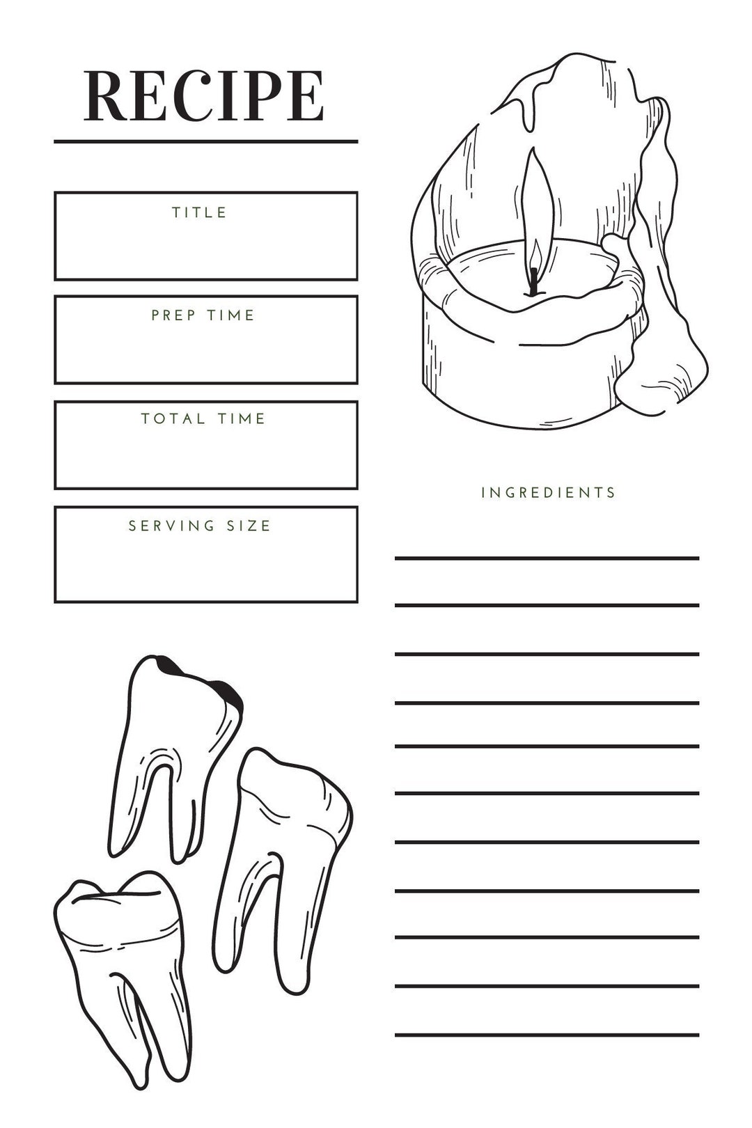 Goth Recipe Cards - Etsy