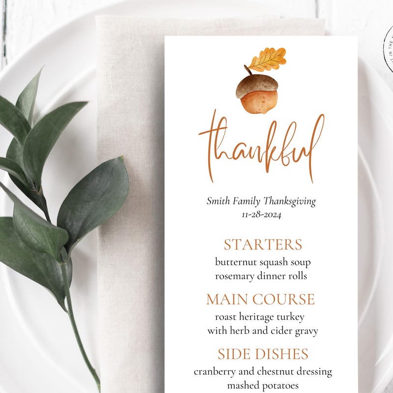 Personalized Menu Cards - Etsy