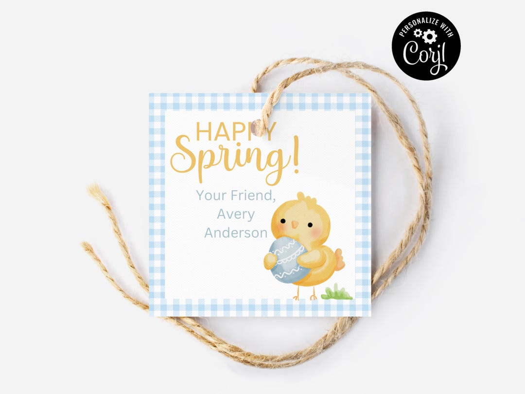 Easter Chic Gift Tag, Printable Gift Tag, Instant Download, Easter ...