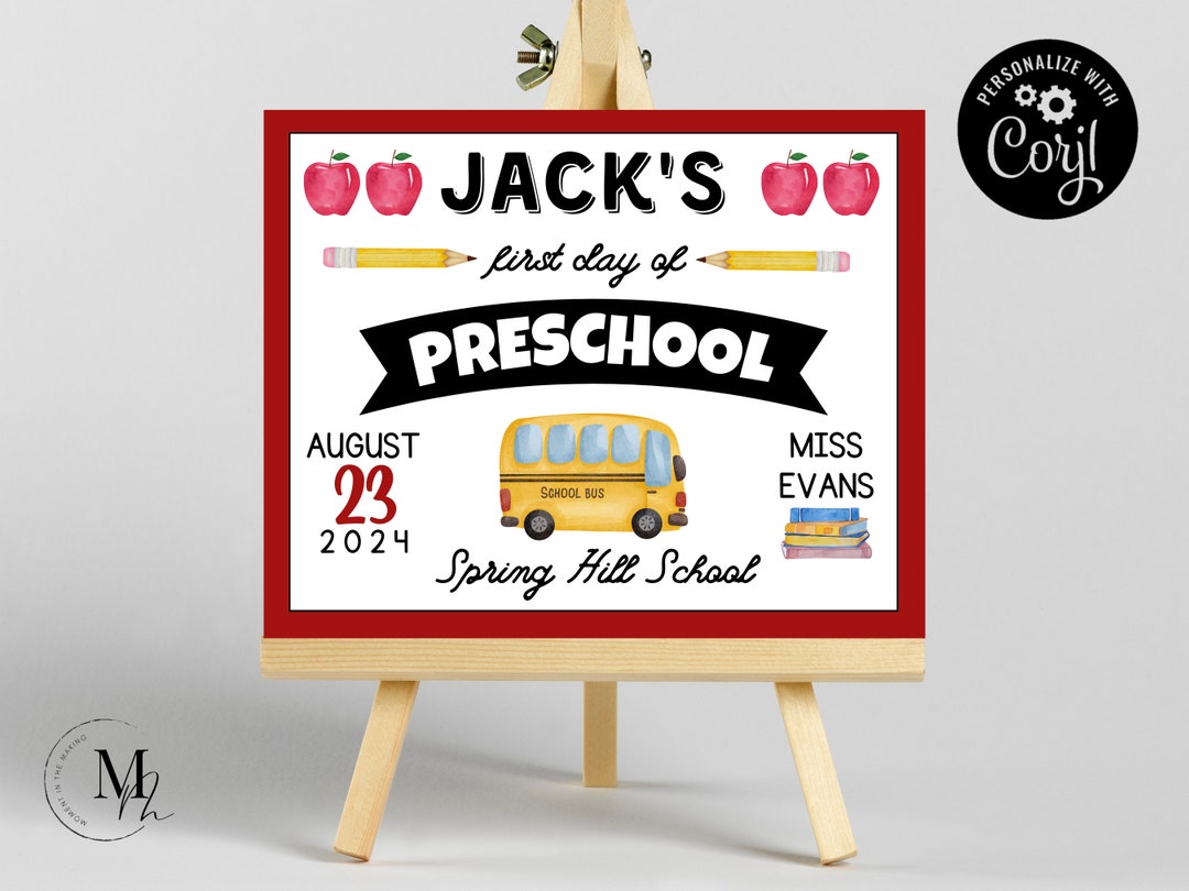 First Day of School Printable Sign, First Day/last Day School Sign ...