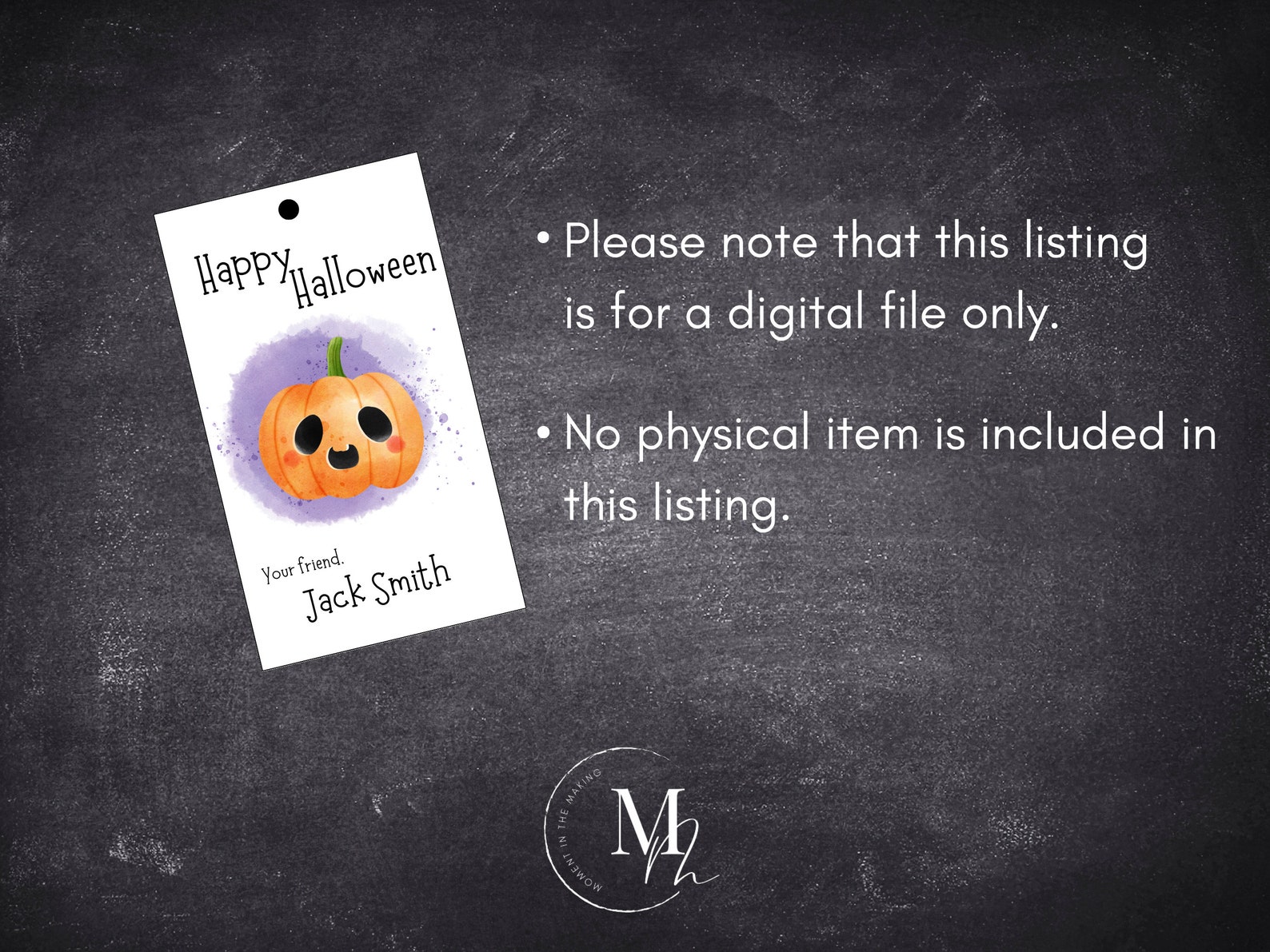 Halloween Pumpkin Gift Tag: Printable Trick or Treat Party Favor (2" X ...