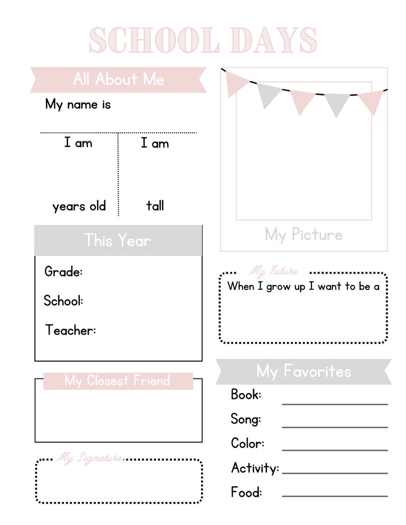 Back to School Interview Sheet Back to School Printable - Etsy