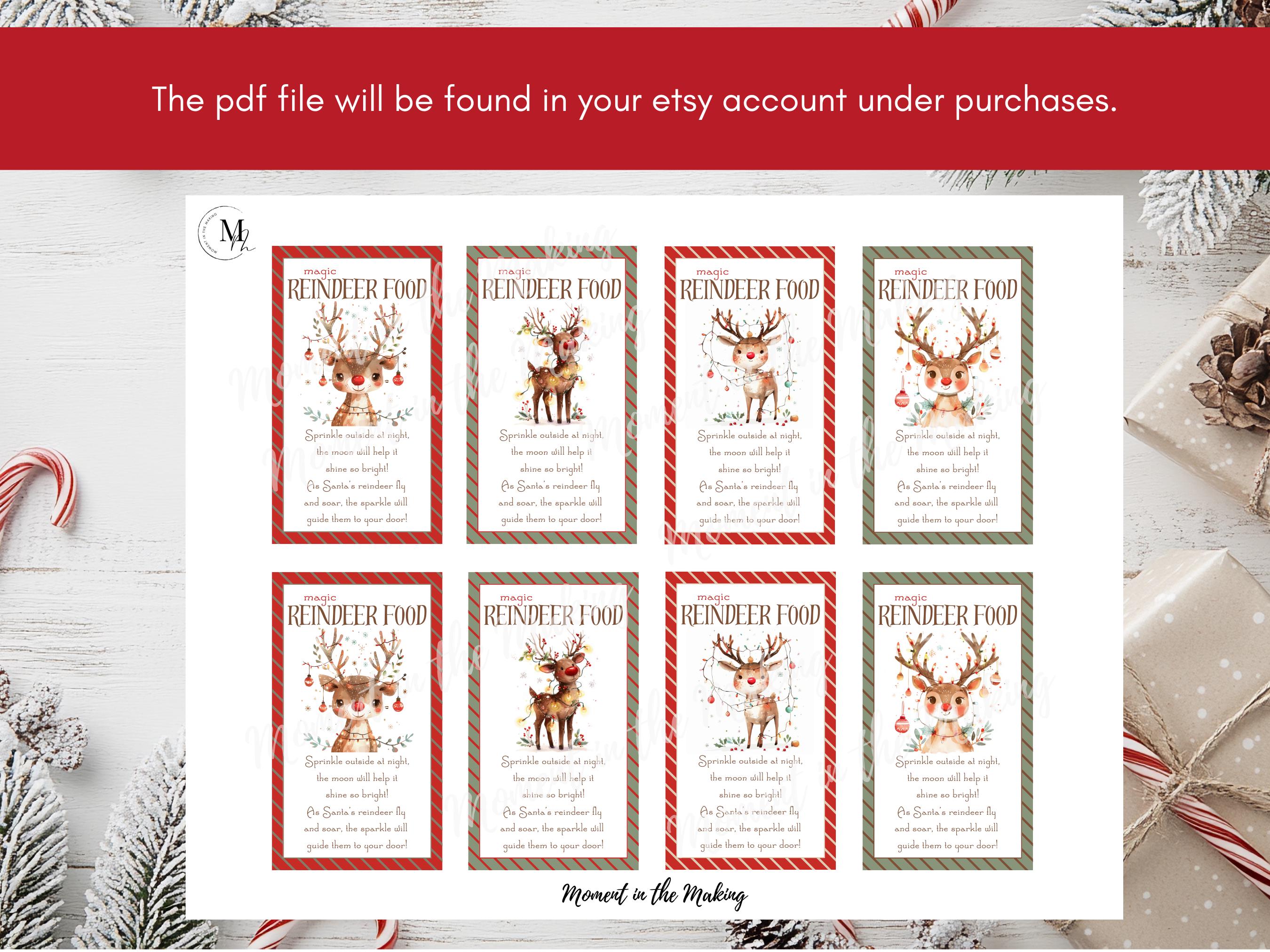 Reindeer Food Gift Tag: (instant Download) - Etsy