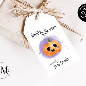 Halloween Pumpkin Gift Tag: Printable Trick or Treat Party Favor (2" X ...