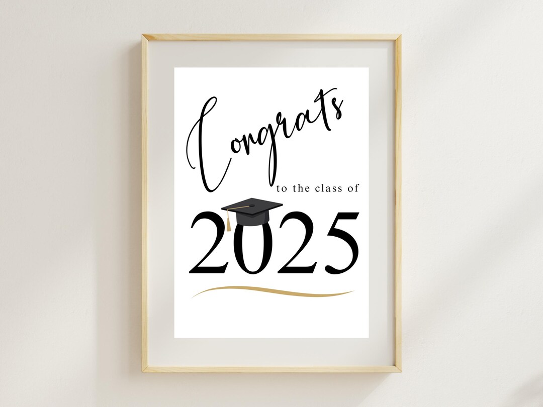 Class of 2025 Graduation Sign: Printable Party Decor (digital Download ...