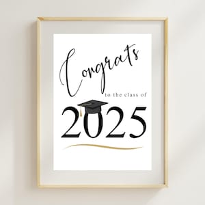 Class of 2025 Graduation Sign: Printable Party Decor (digital Download ...