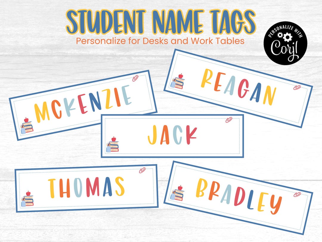 Blue Student Name Tag: Editable Classroom Decor (instant Download) - Etsy