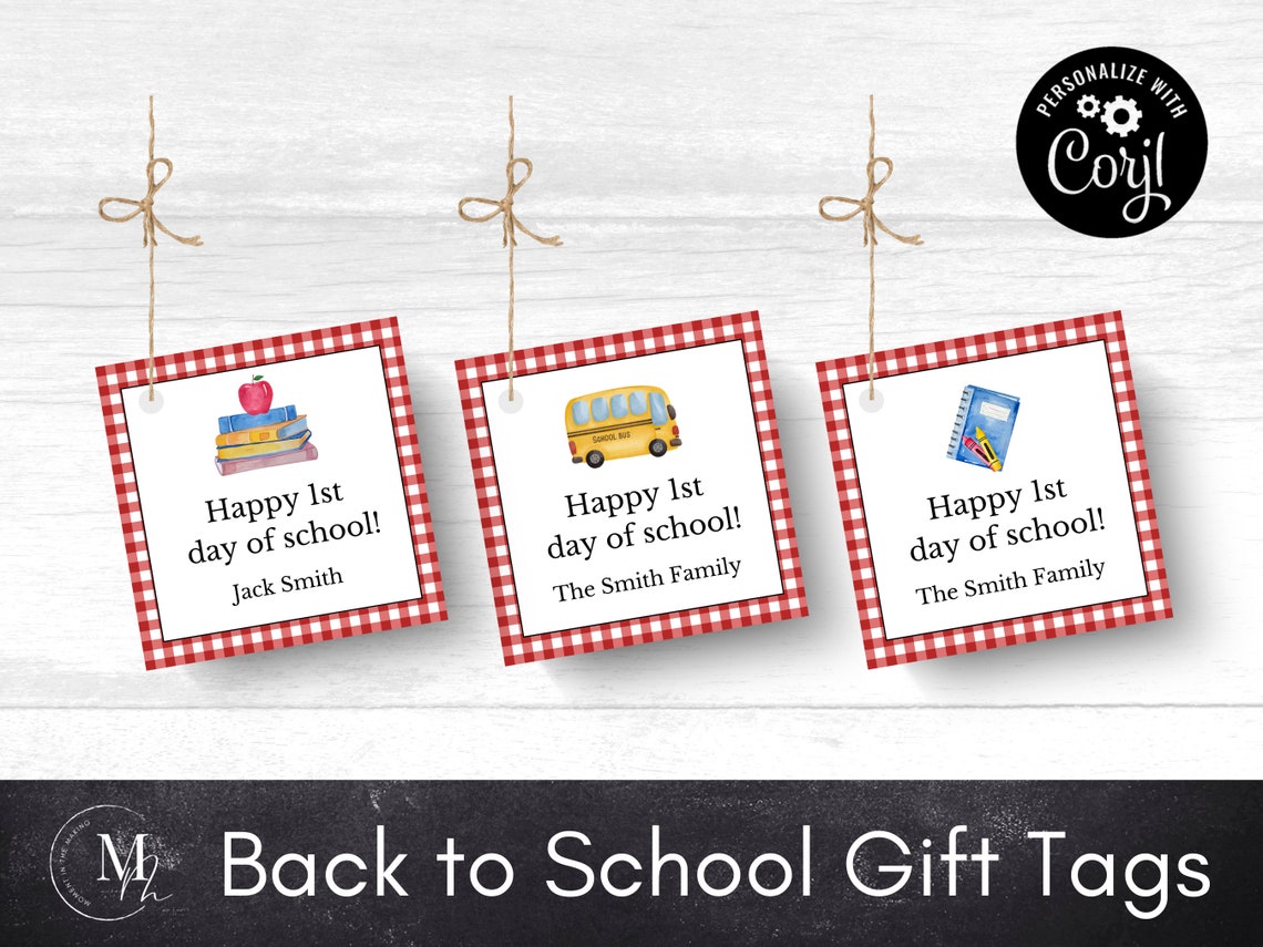 Back to School Printable Gift Tag, First Day of School Gift Tag ...
