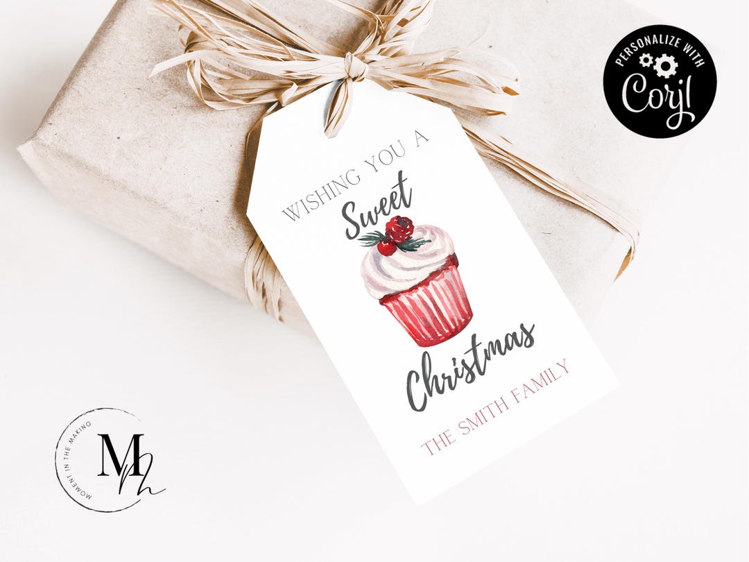 Sweet Christmas Gift Tag, Holiday Printable (corjl Editable) - Etsy