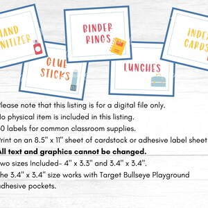 Blue Primary Teacher Supply Bin Labels: Classroom Organization ...