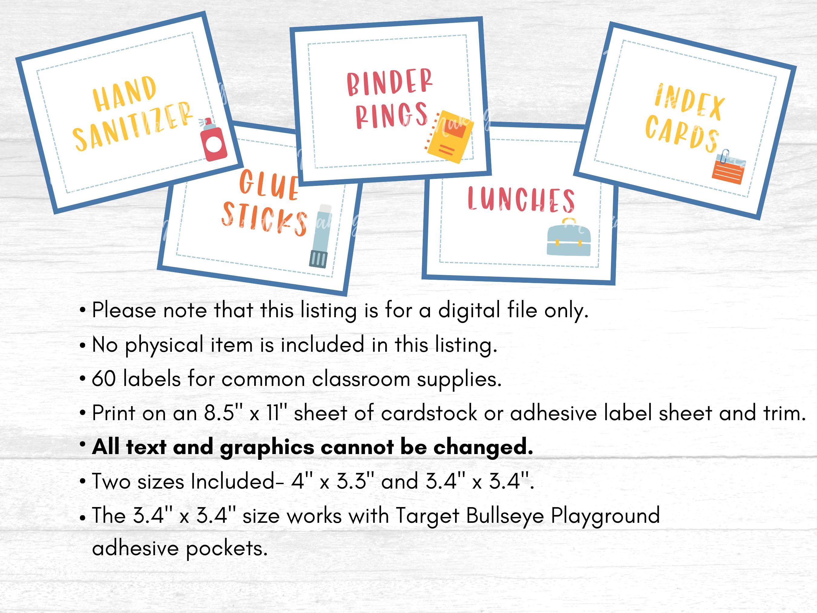 Blue Primary Teacher Supply Bin Labels: Classroom Organization ...