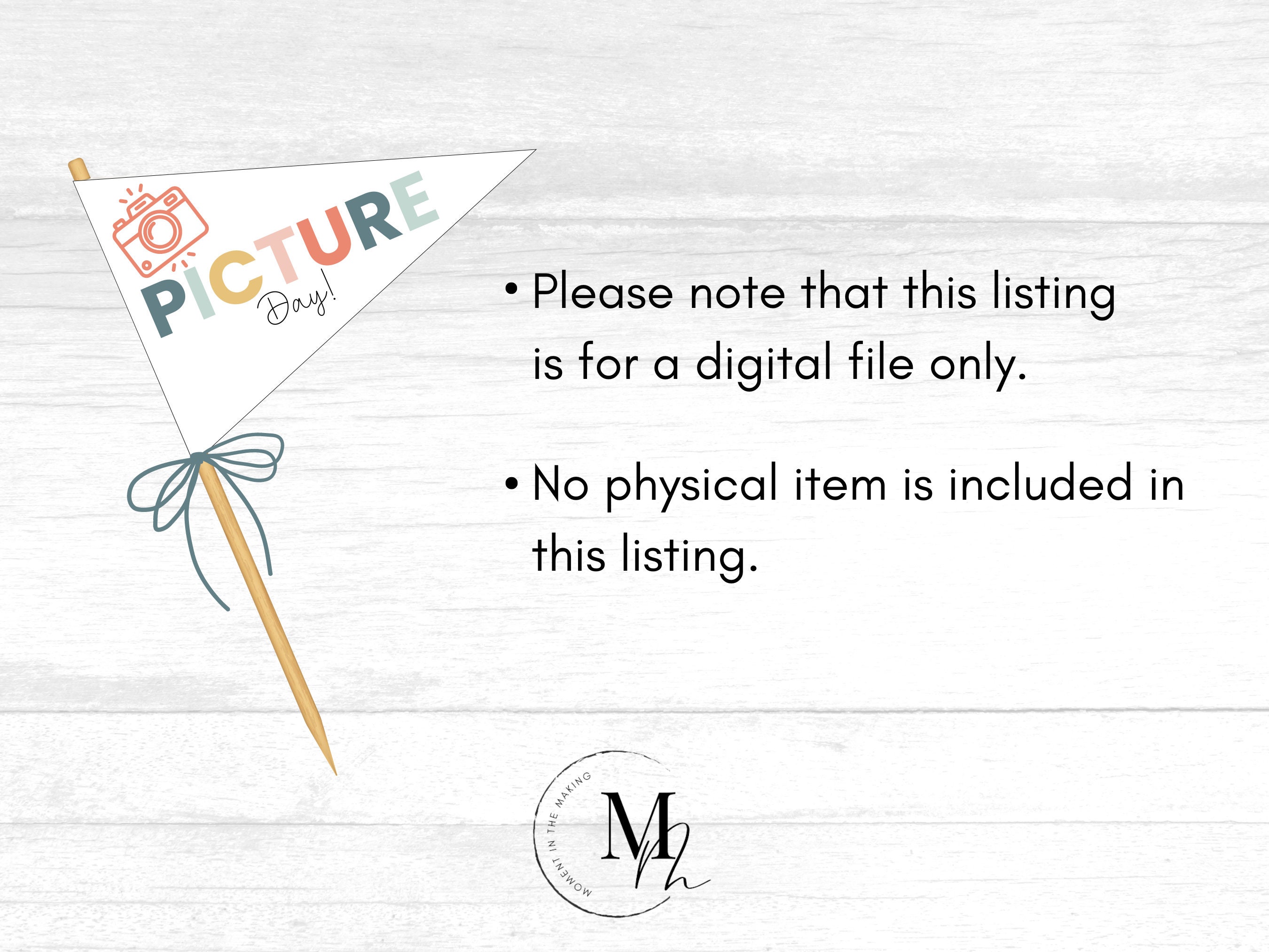 Picture Day Rainbow Font Pennant, Printable Pennants, Instant Download ...