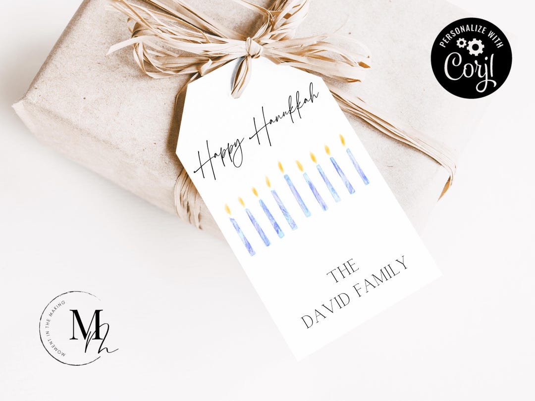 Hanukkah Gift Tag: Editable Holiday Favor Tag (digital Download) - Etsy