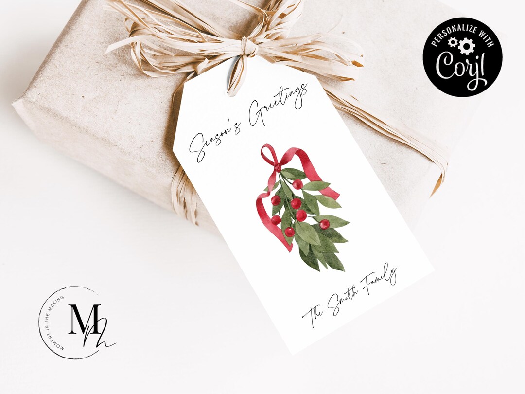 Christmas Berry Sprig Gift Tag, Christmas Printable, Christmas Favor ...