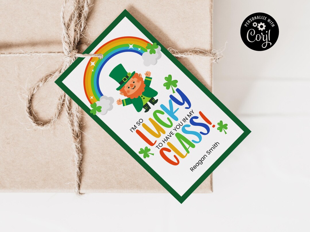 St. Patrick's Day Rainbow Gift Tag, Printable Gift Tag, Instant ...