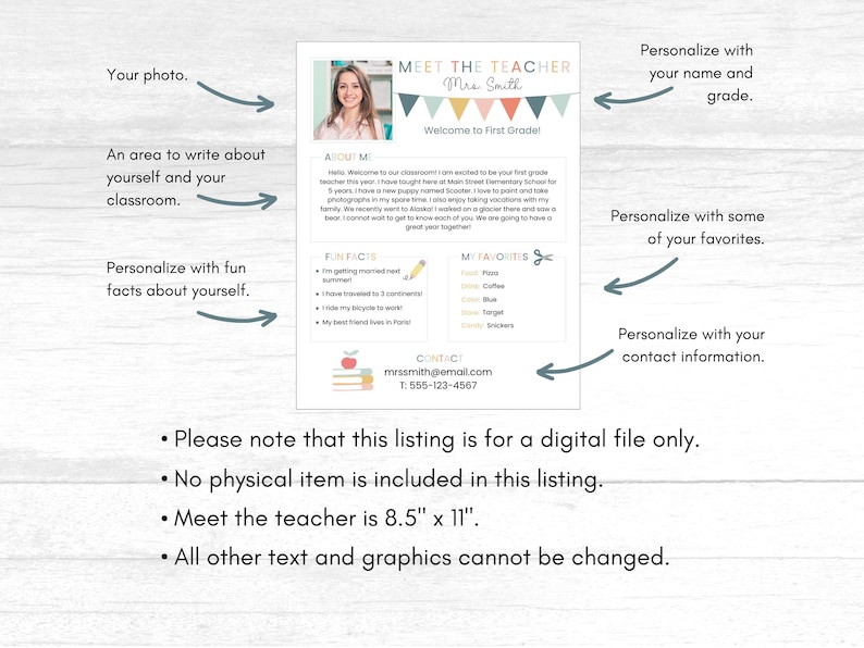 Meet the Teacher Template: Modern Pastel Customizable Flyer (digital ...