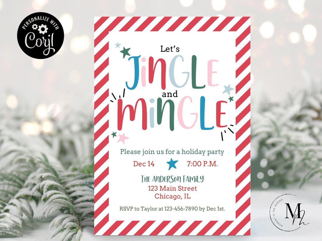 Jingle & Mingle Holiday Party Invitation (printable) - Etsy
