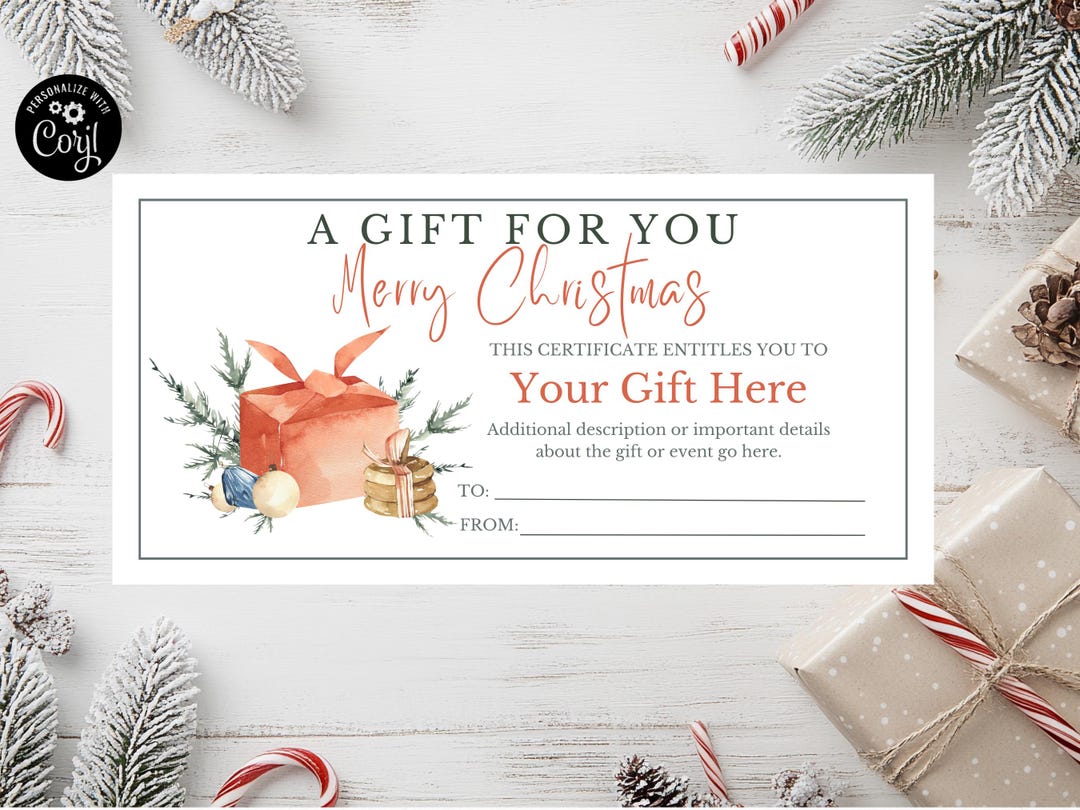 Christmas Cookies Gift Certificate: Printable Holiday Ticket (instant ...