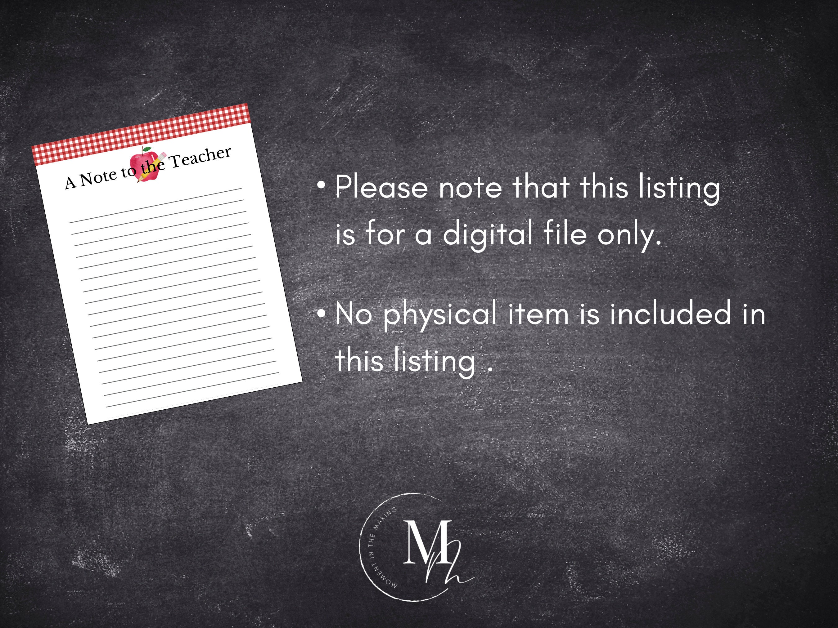 Printable Note to Teacher Template: Parent Communication (instant ...