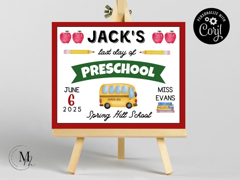 First Day of School Printable Sign, First Day/last Day School Sign ...