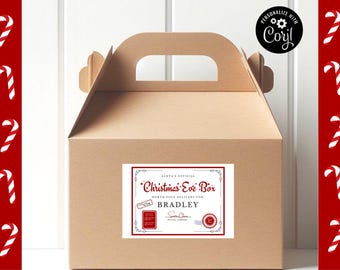 Personalized Printable Christmas Eve Box Label, Santa or Father ...
