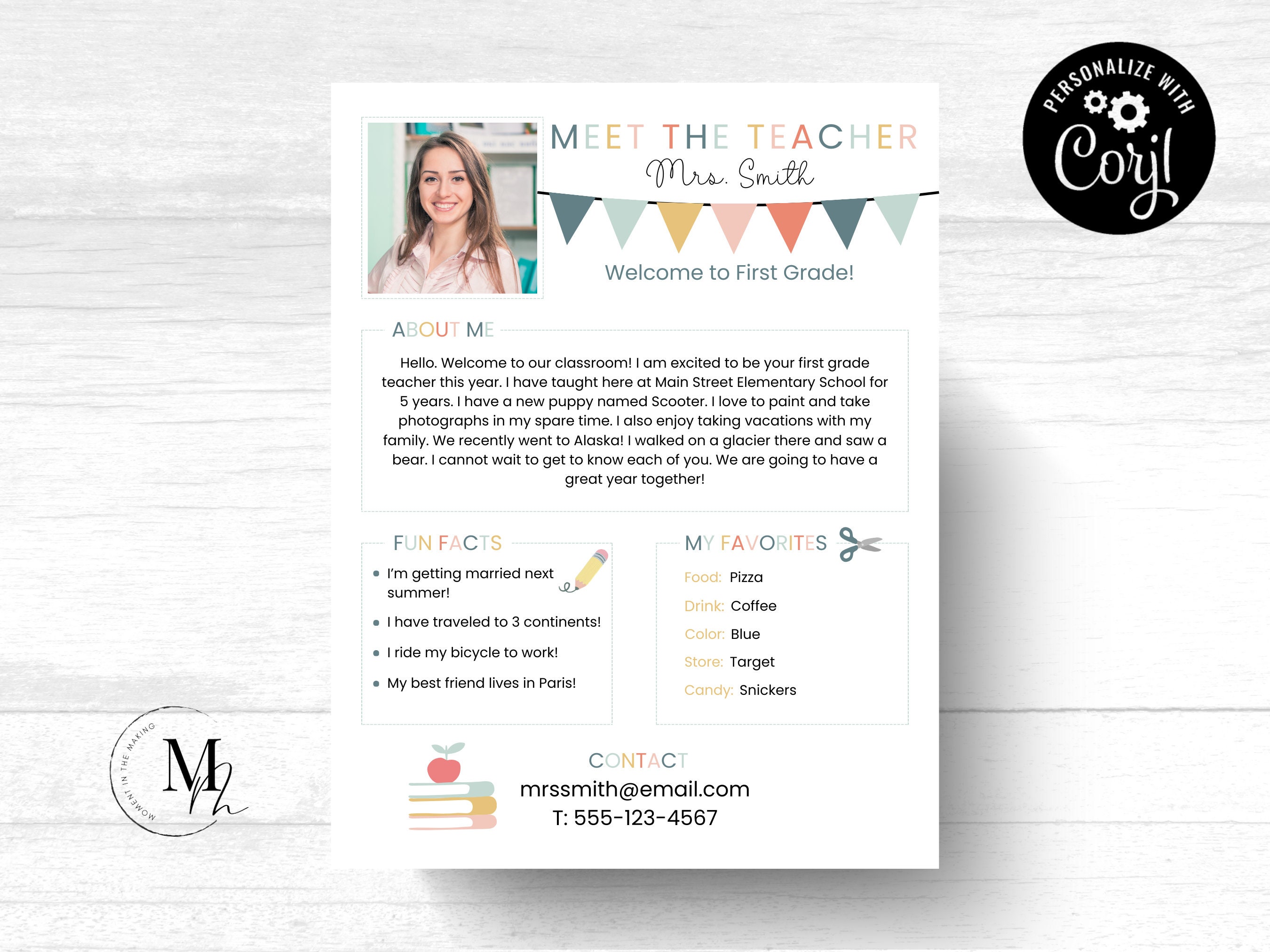 Meet the Teacher Template: Modern Pastel Customizable Flyer (digital ...