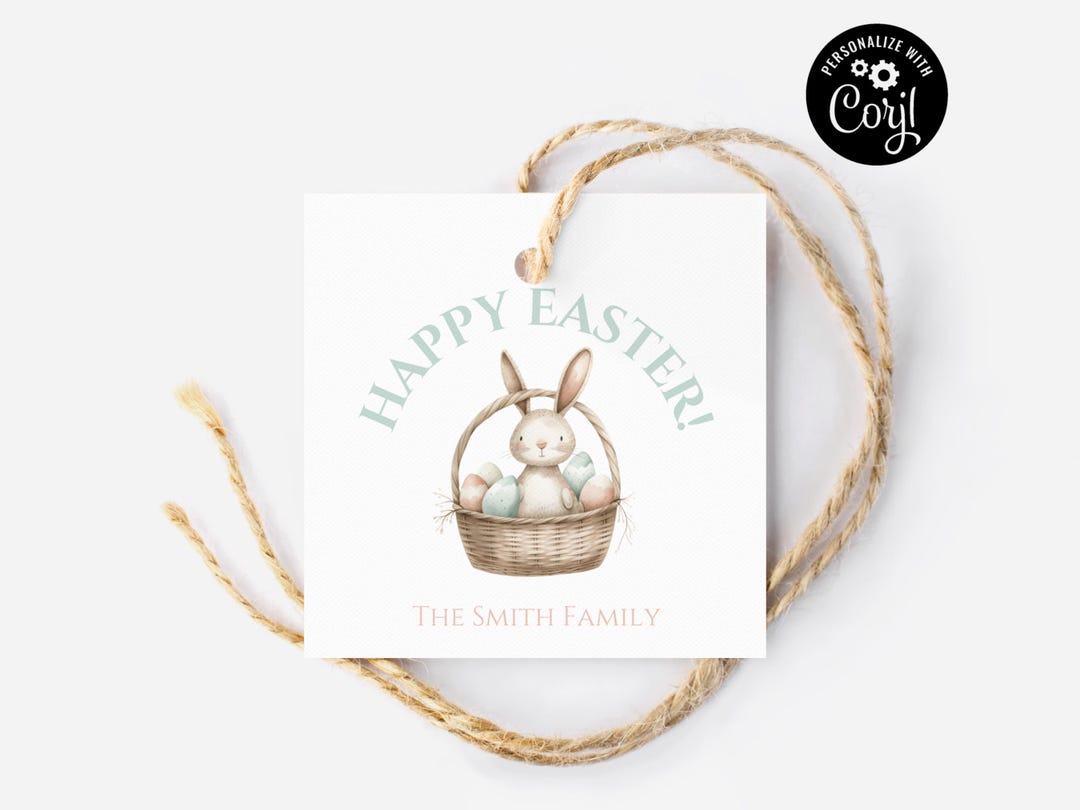 Easter Bunny Gift Tag: Printable Spring Holiday Tag (instant Download ...