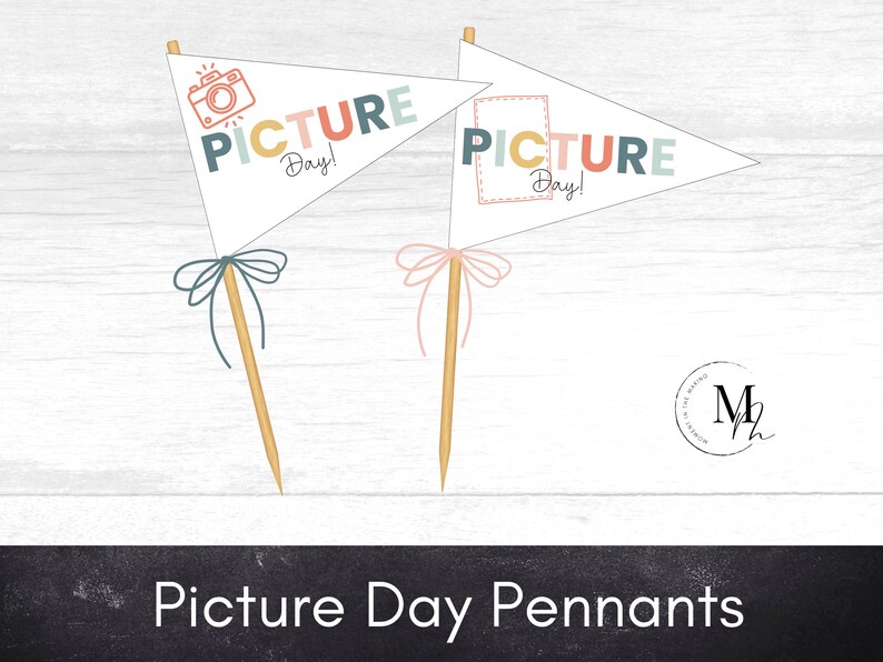 Picture Day Rainbow Font Pennant, Printable Pennants, Instant Download ...