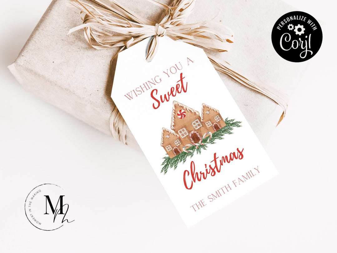 Christmas Gingerbread House Gift Tag, Christmas Printable, Christmas ...