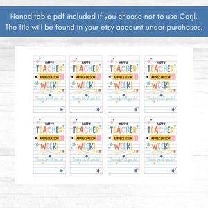 Teacher Appreciation Pencil Gift Tag: Printable School Gift (instant ...