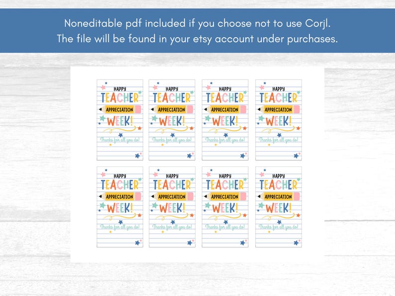 Teacher Appreciation Pencil Gift Tag: Printable School Gift (instant ...