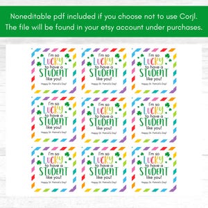 St. Patrick's Day Gift Tag for Students: Lucky Stripe Design (instant ...