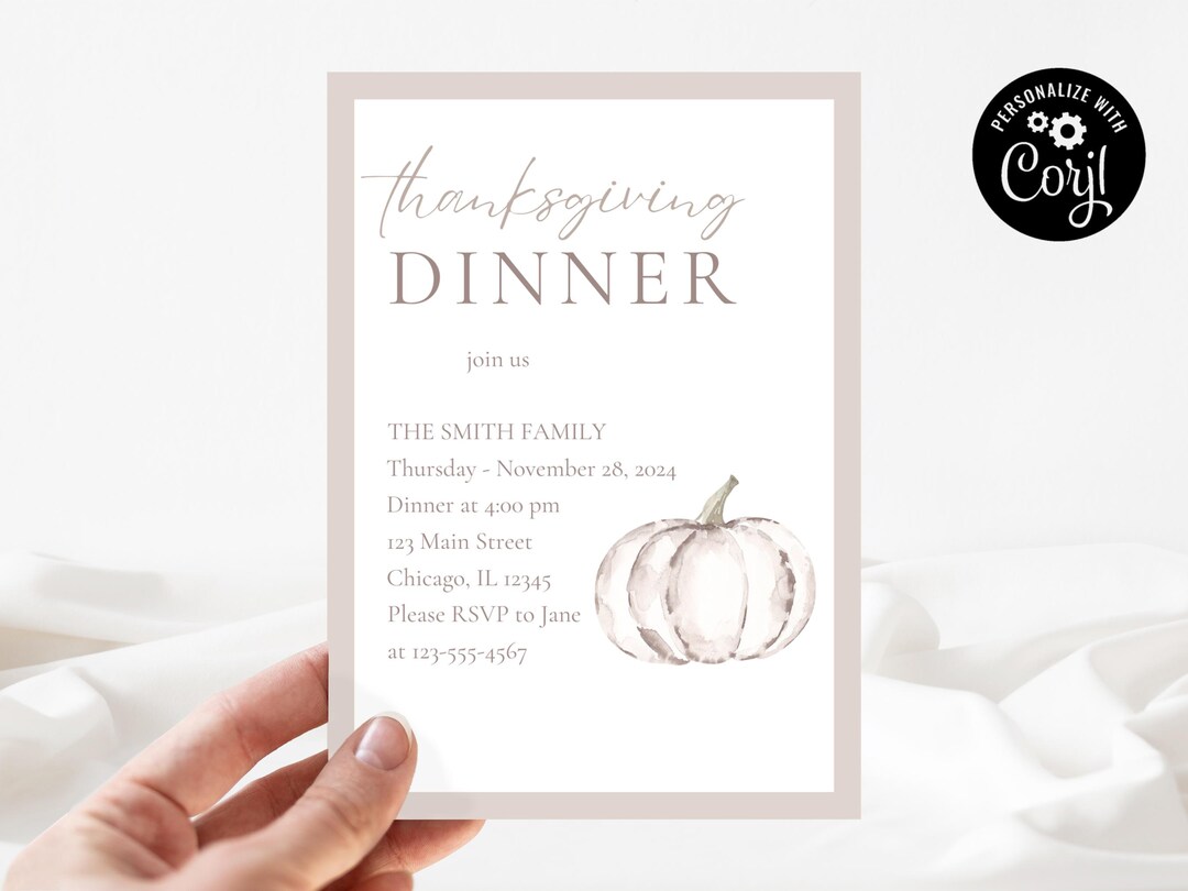 Thanksgiving Ghost Pumpkin Invitation, Thanksgiving Invite, Printable ...