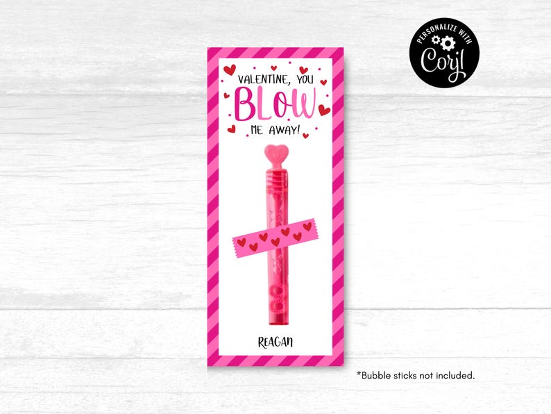 Bubble Valentine's Day Cards: Printable School Valentines (instant ...