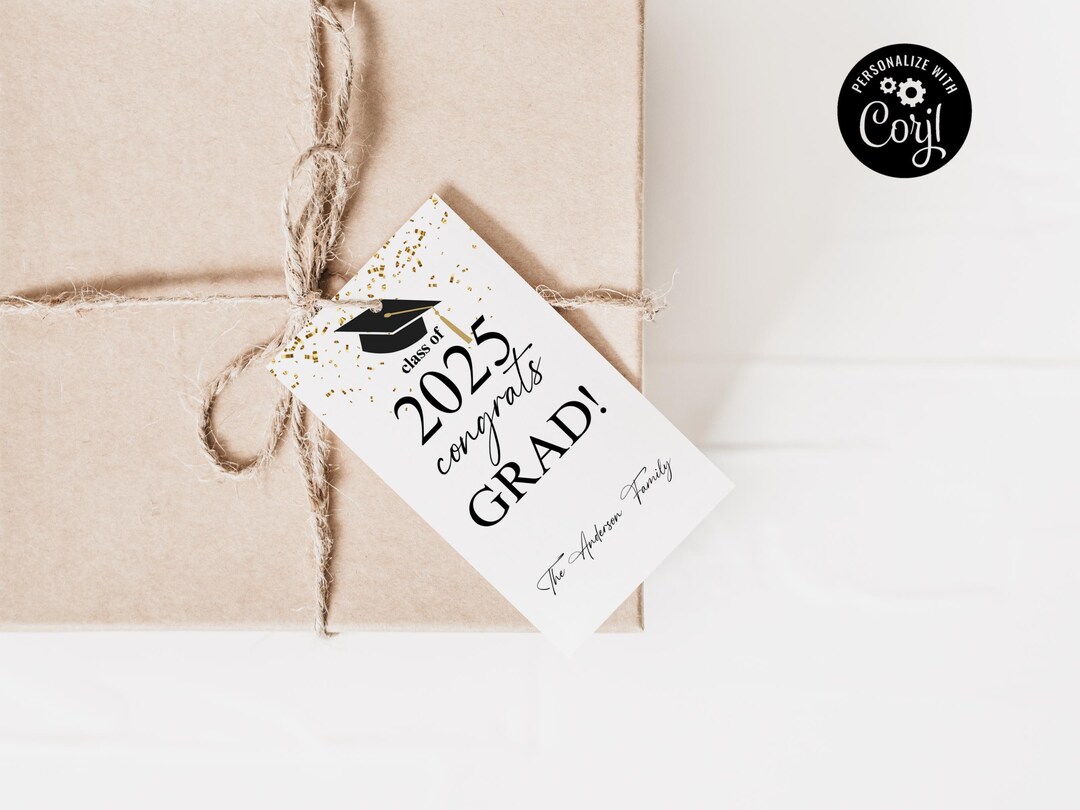 Confetti Graduation Gift Tag, Printable Grad Party Tag - Etsy