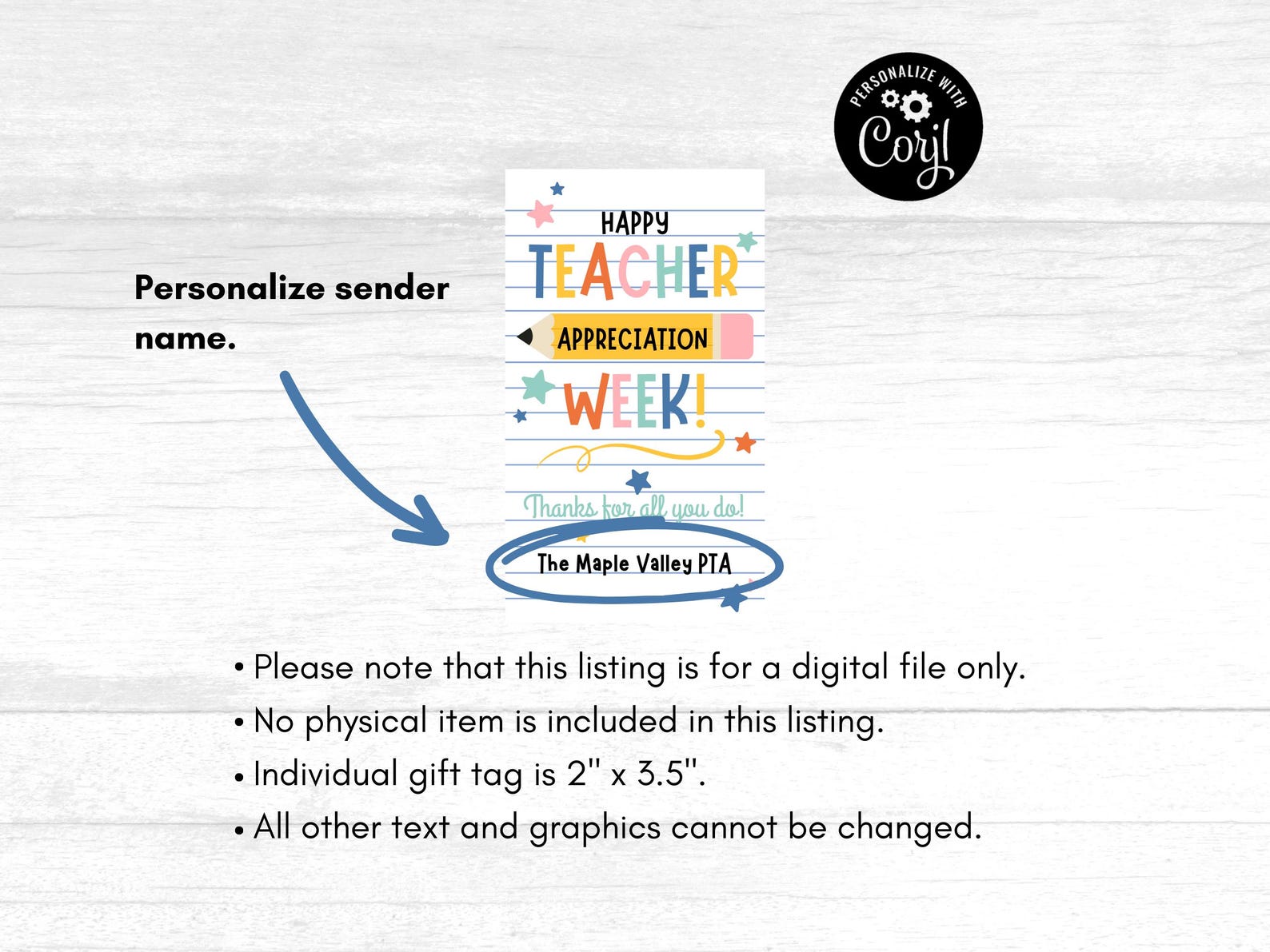 Teacher Appreciation Pencil Gift Tag: Printable School Gift (instant ...